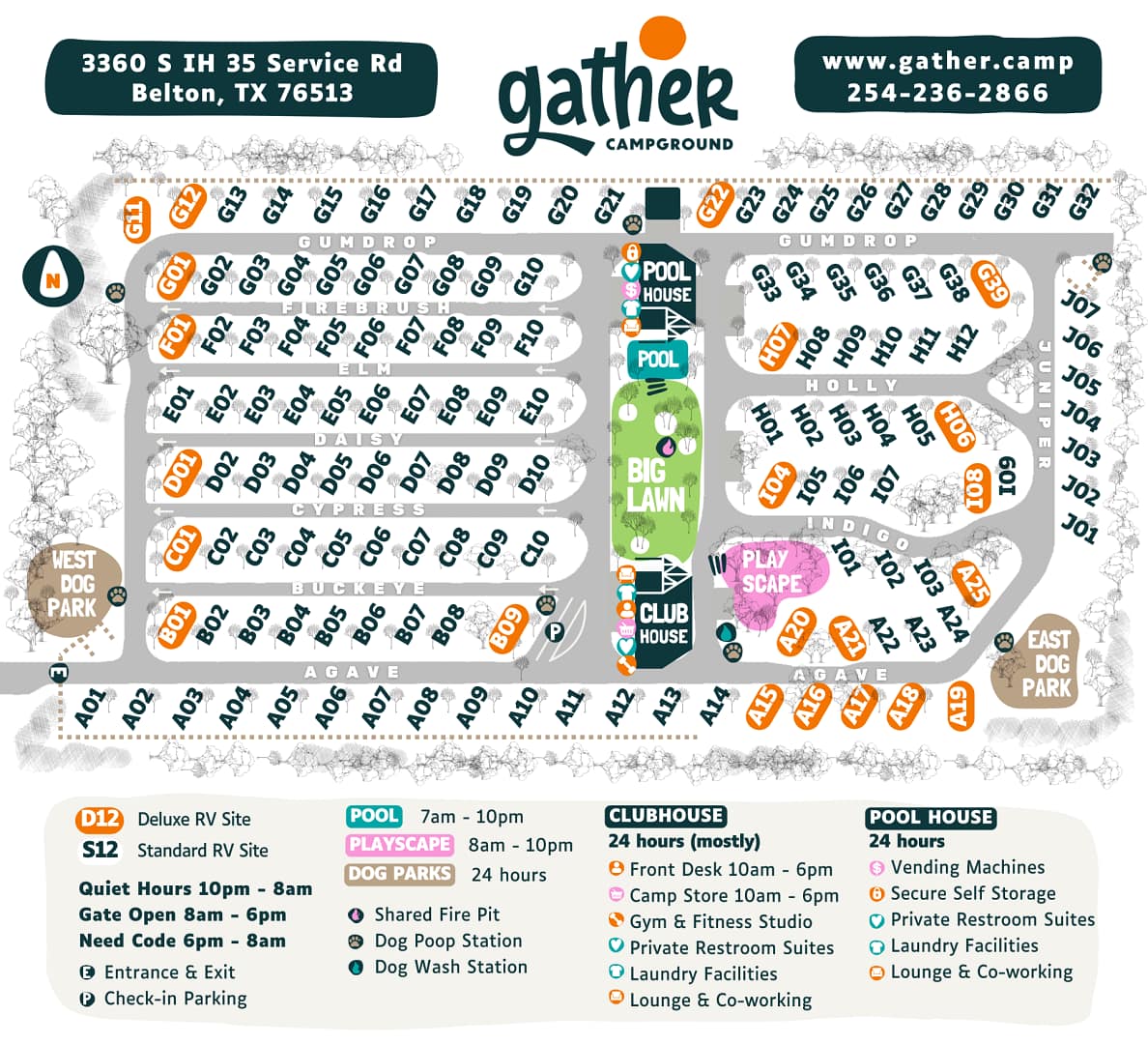 Resort Map - Gather Campground