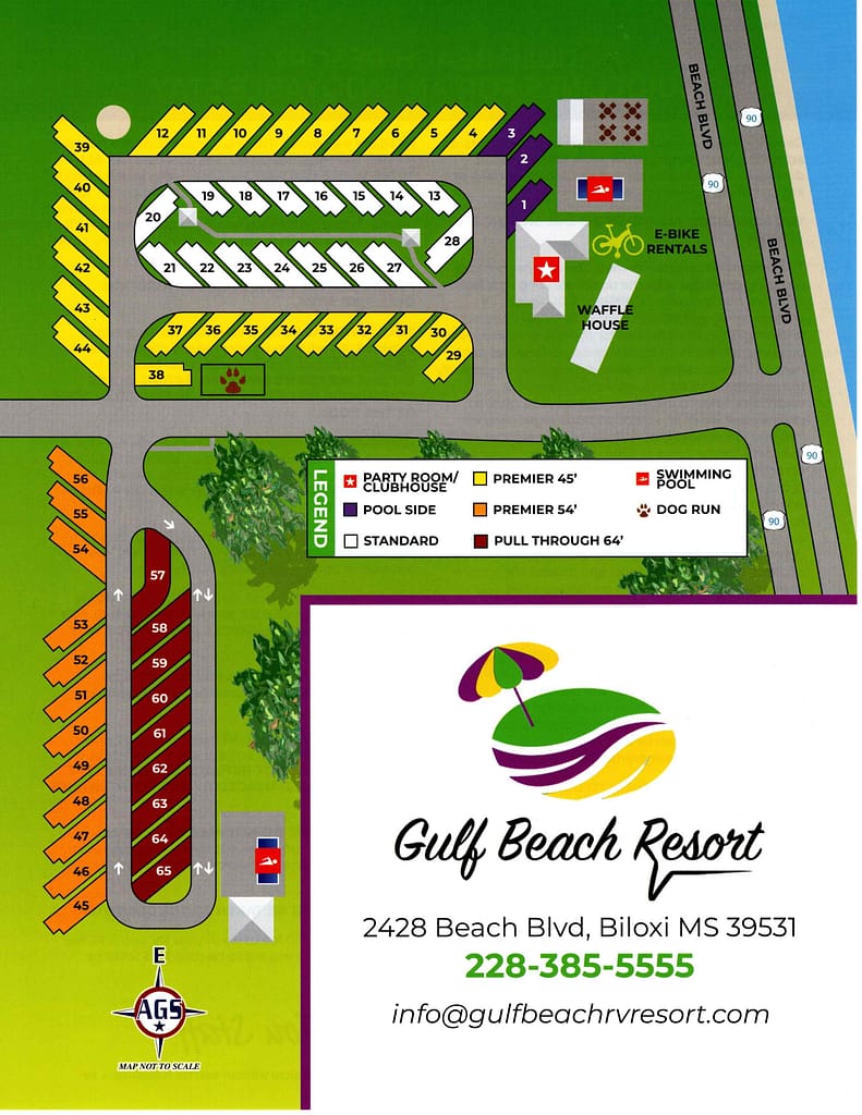 Resort Map - Gulf Beach RV Resort